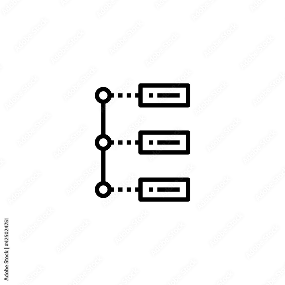 Timeline vector icon, chronology symbol. Step icon. Chart sign ...