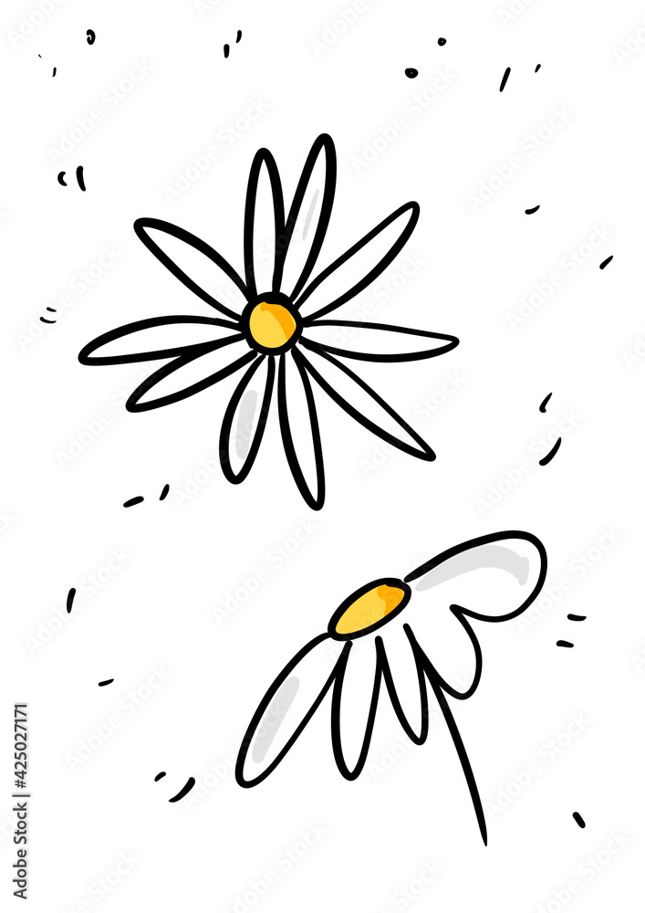 Daisies Clipart Flowers clipart Cute Flowers Clipart Doodle flowers ...
