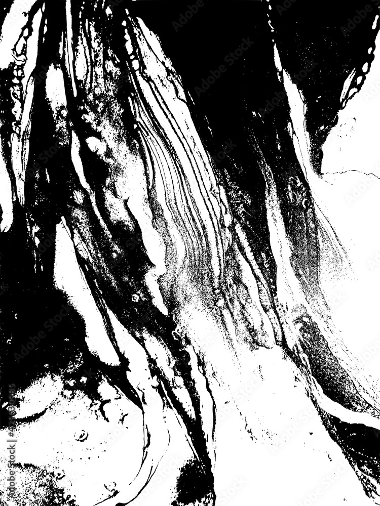 Abstract black and white graphics — minimalistic illustration made with ...