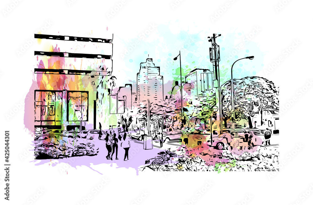 Building view with landmark of Durban is the city in South Africa ...