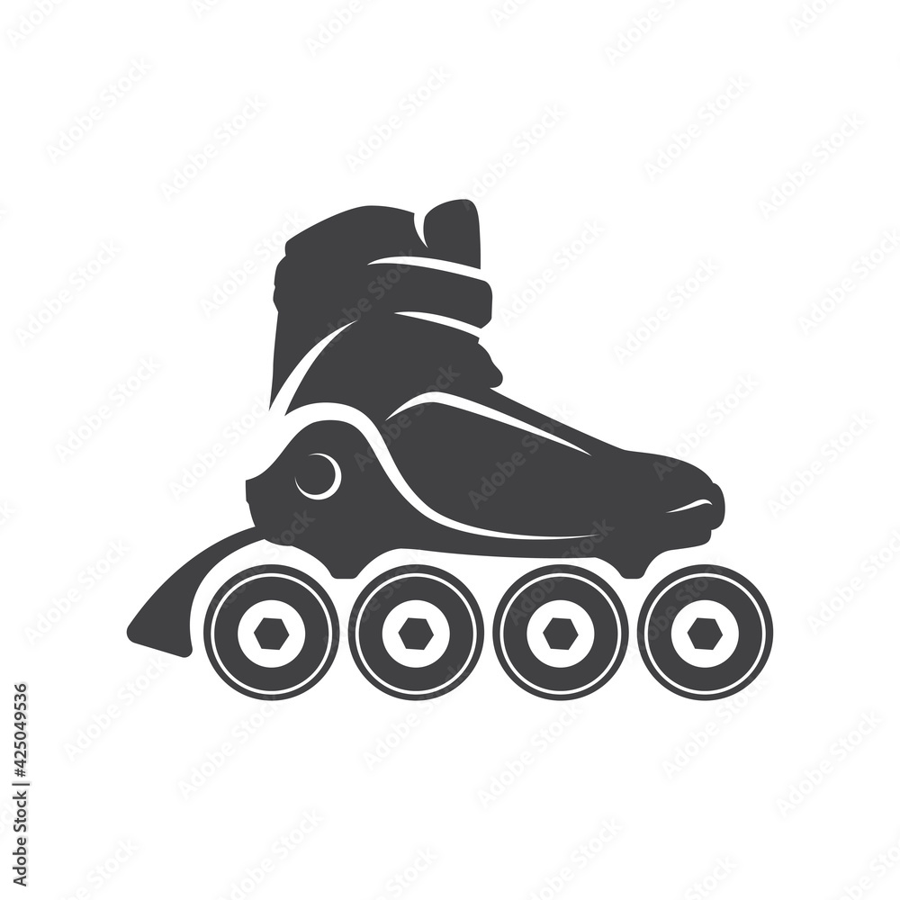 Roller skate logo, emblem, badge. Roller logo for club, event, and ...