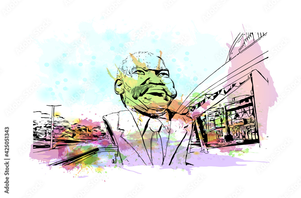 Building view with landmark of Durban is the city in South Africa ...