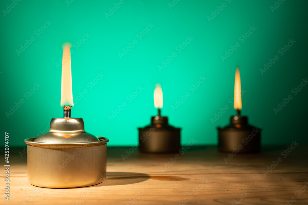 Foto de Pelita or oil lamp, traditional Malay oil lamp lit up during ...
