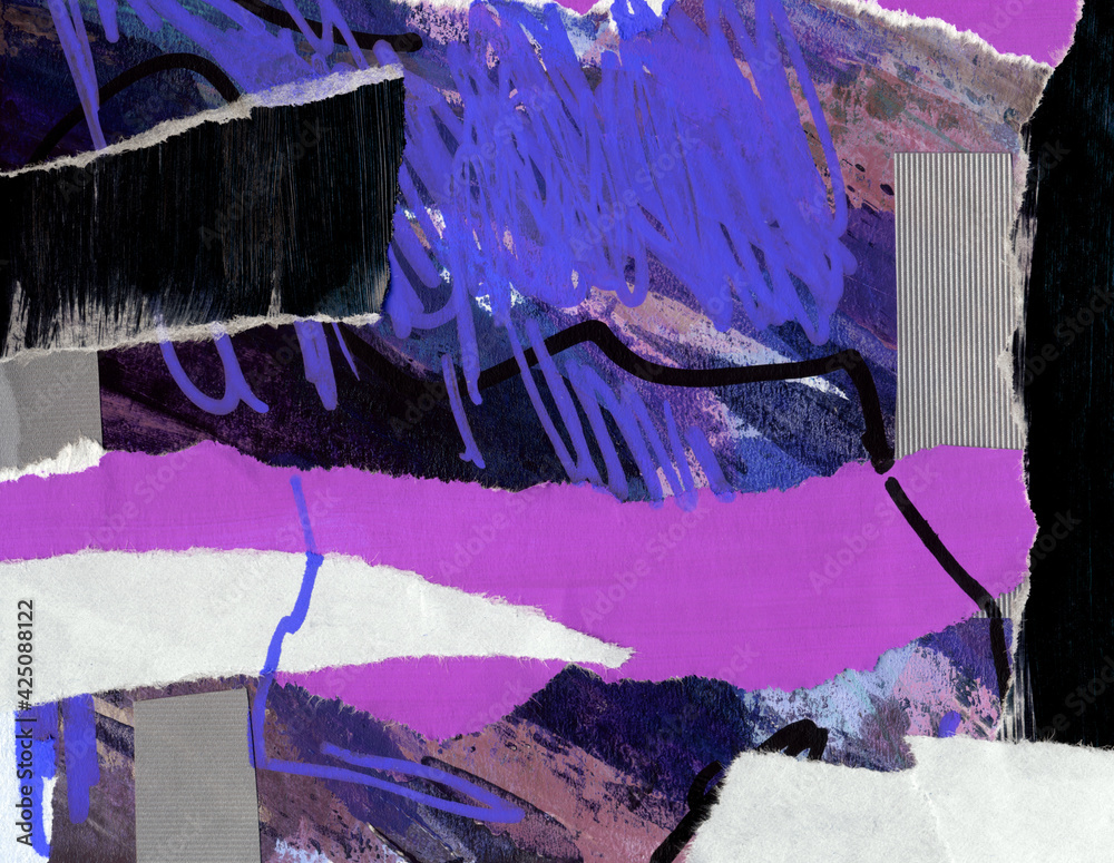 Abstract mixed media background, collage technique. Versatile artistic ...