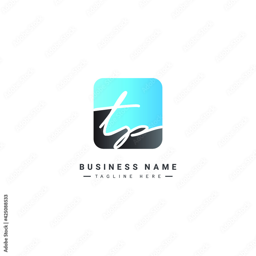Initial Letter TP Logo - Handwritten Signature Style Logo Stock Vector ...