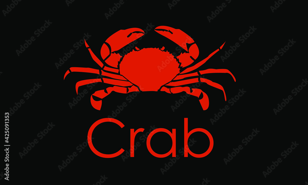 Marine benthic arthropod crab with claws Stock Vector | Adobe Stock
