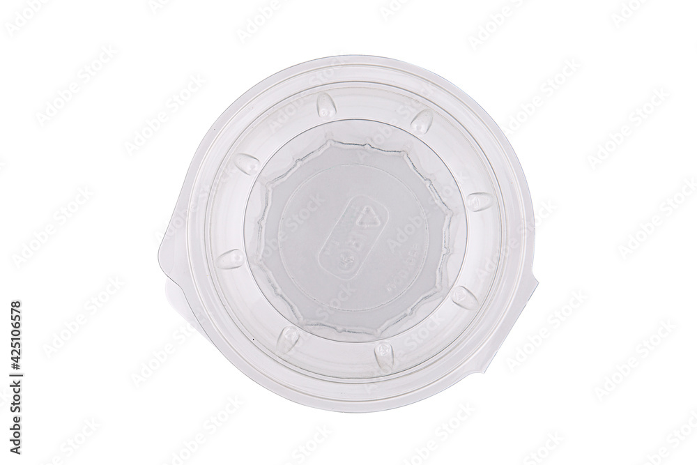 Rounded Plastic food package isolated on white background mock up ...