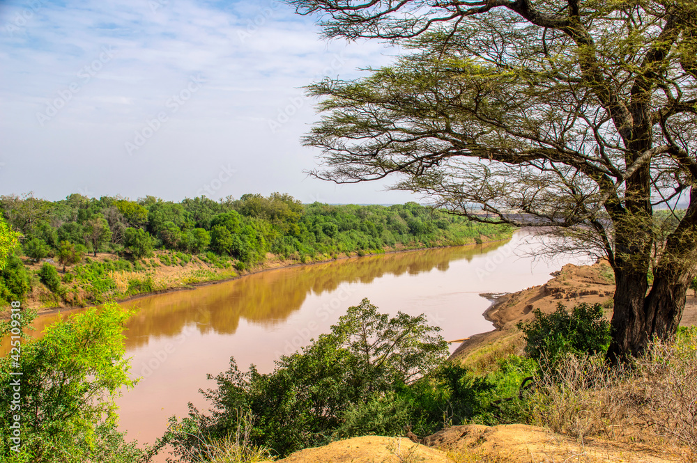Fotka „Omo river in Omo Valley. Omorate, Ethiopia. Africa The Omo River ...