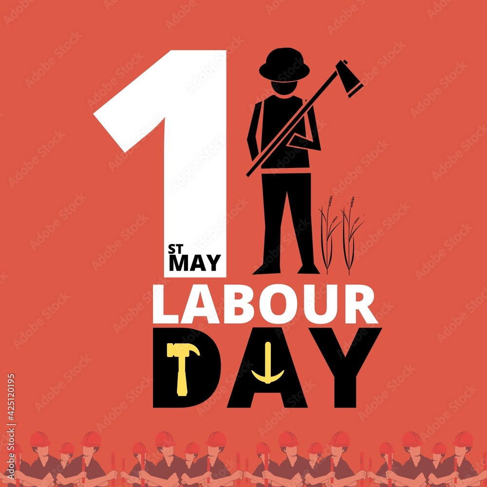 1st may international labor day background Stock Illustration | Adobe Stock