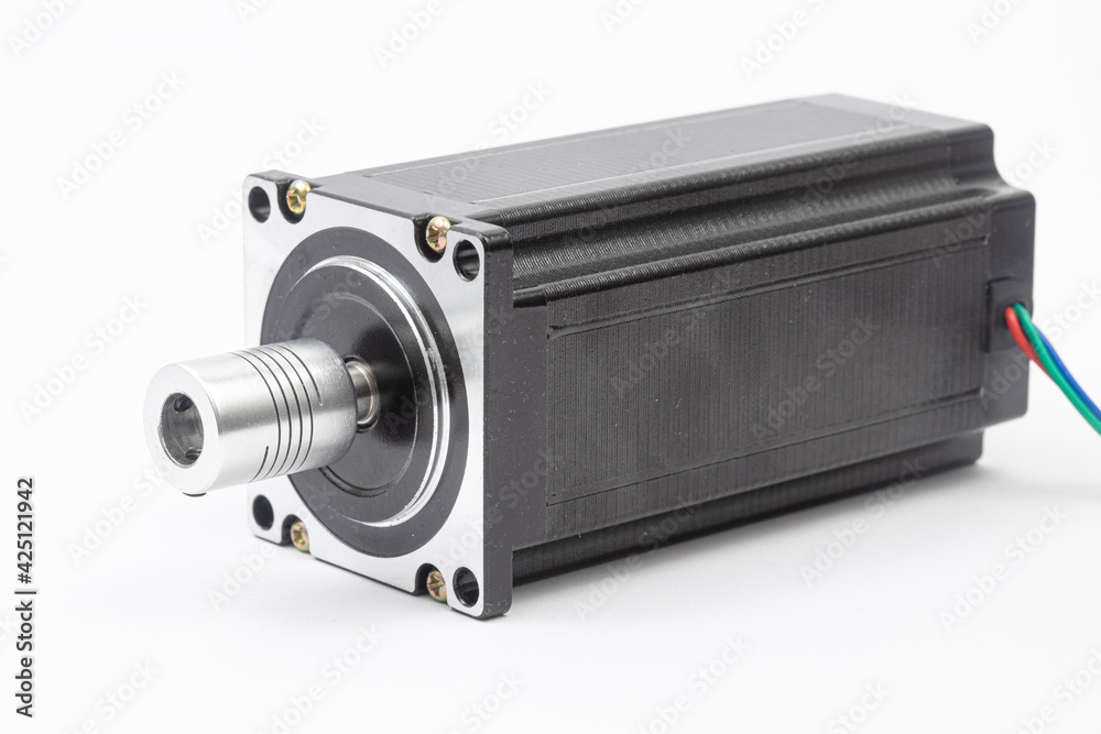 Stepper motor isolated above white background Stock Photo | Adobe Stock