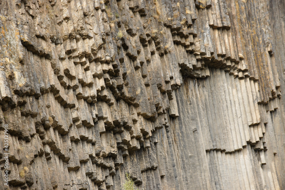Geological formation of octagonal basalt columns in Garni Gorge called ...