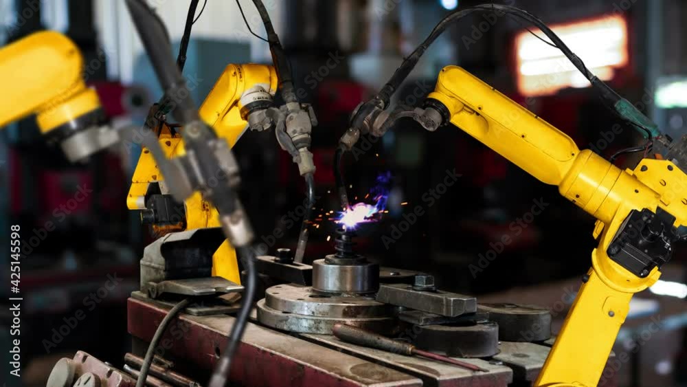 Smart industry robot arms modernization for digital factory technology ...