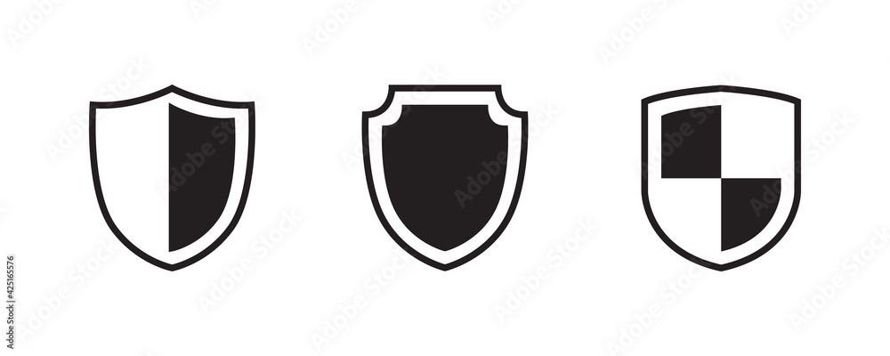 Shield, protect, defend, safeguard, guard icon set. Vector graphic ...