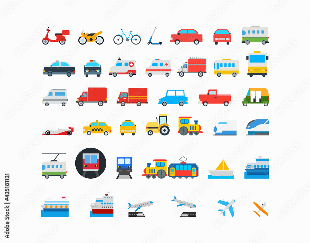 All Transport Vector Icons Set. Transportation, Logistics, Delivery ...