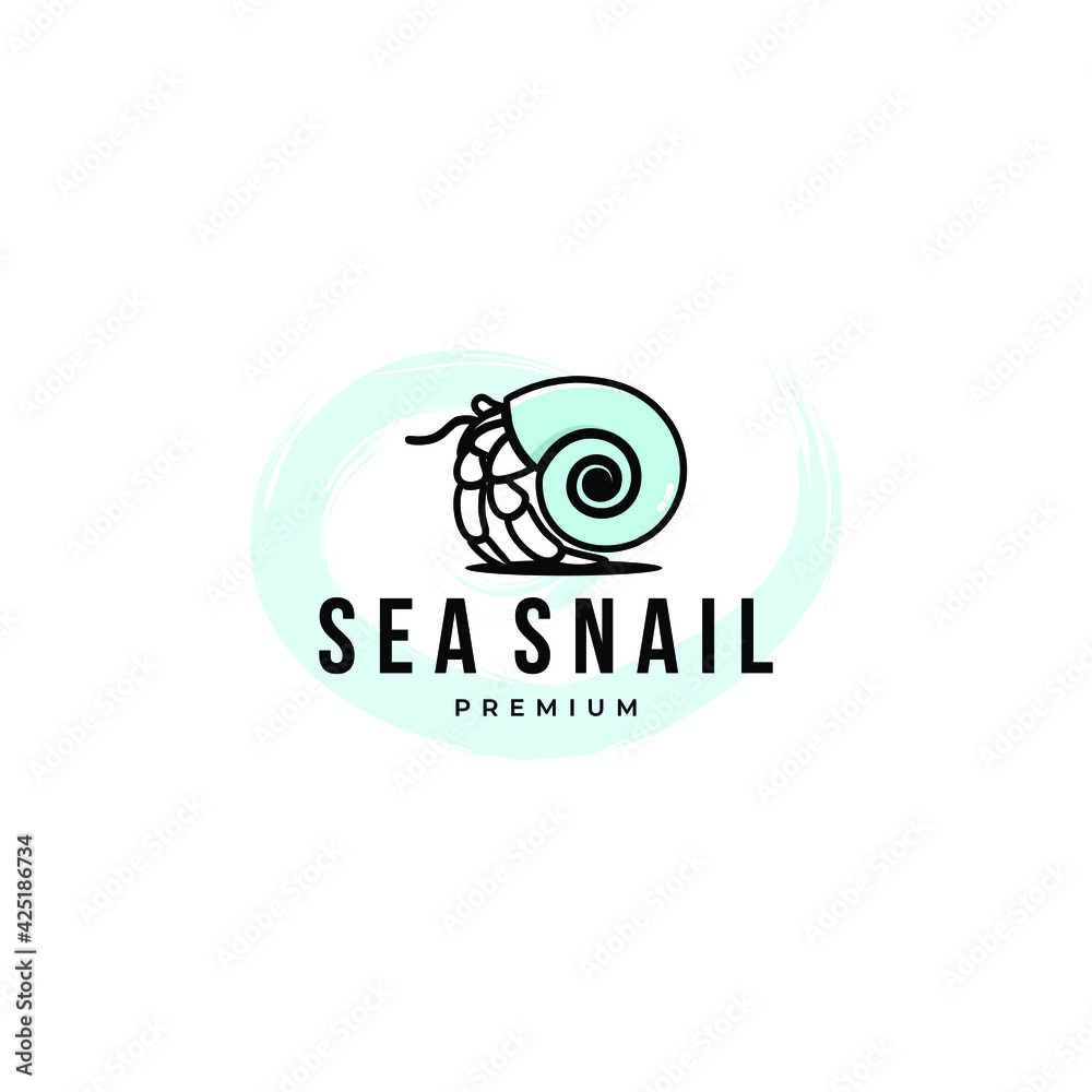 sea snail royal icon logo premium vector illustration Stock Vector ...
