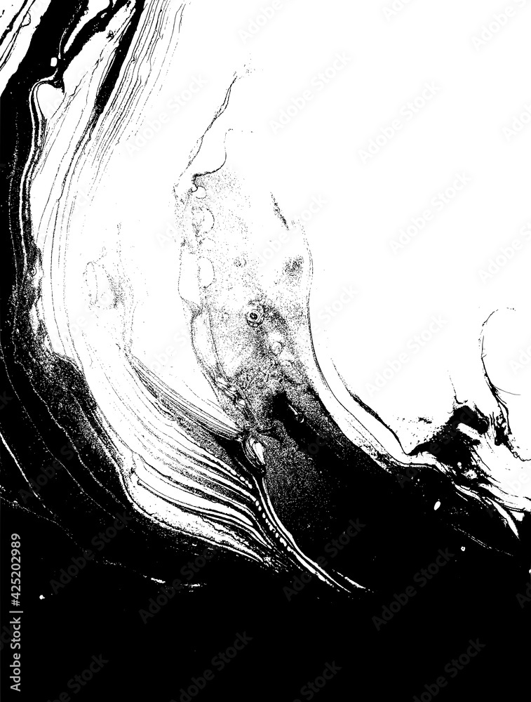 Abstract black and white graphics — minimalistic illustration made with ...