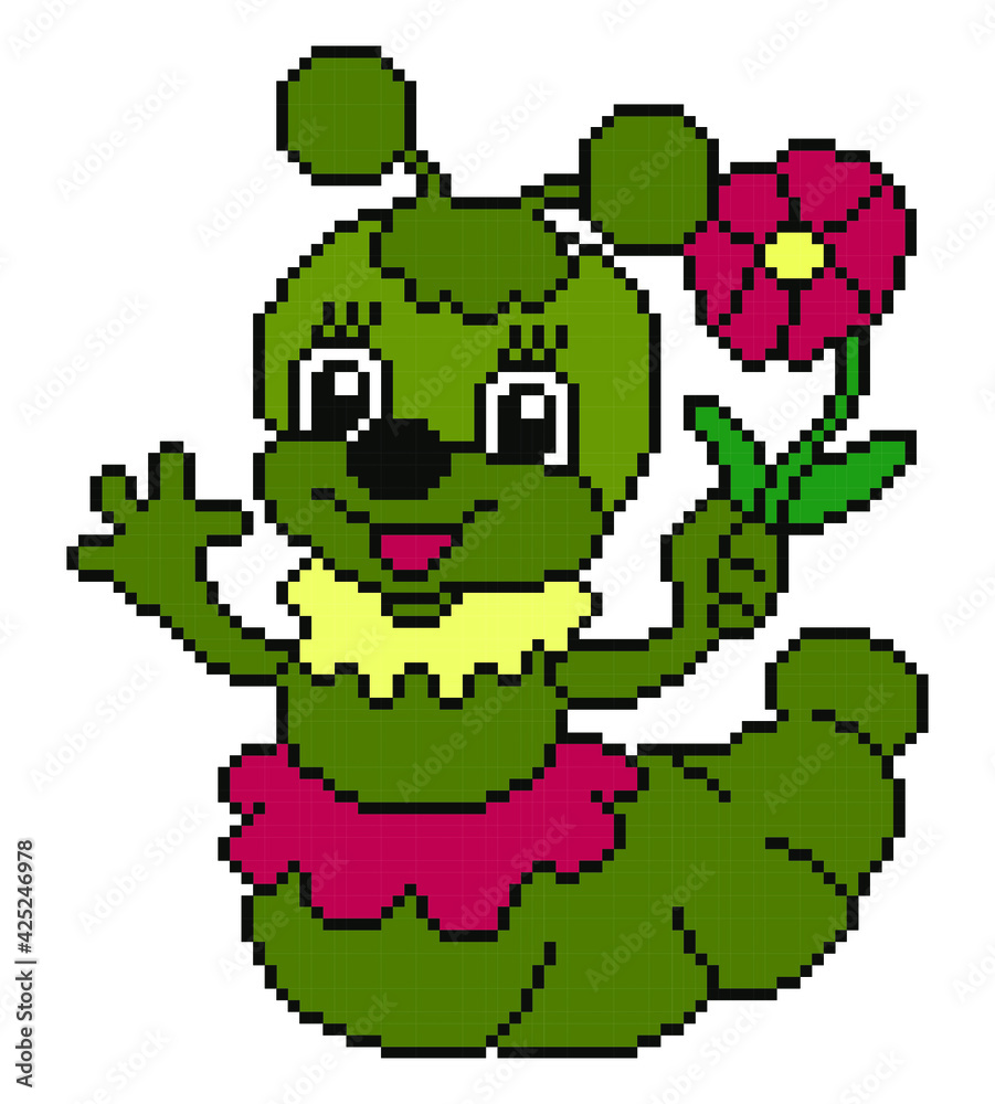 worm pixel art on white background. Stock Vector | Adobe Stock