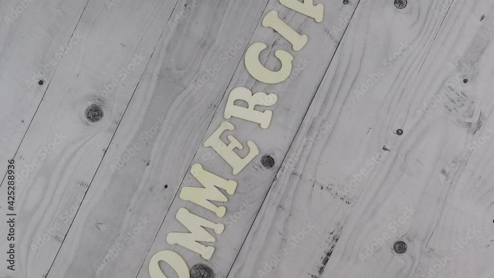 Commercial - concept with skewed alphabet letters arranged as the ...