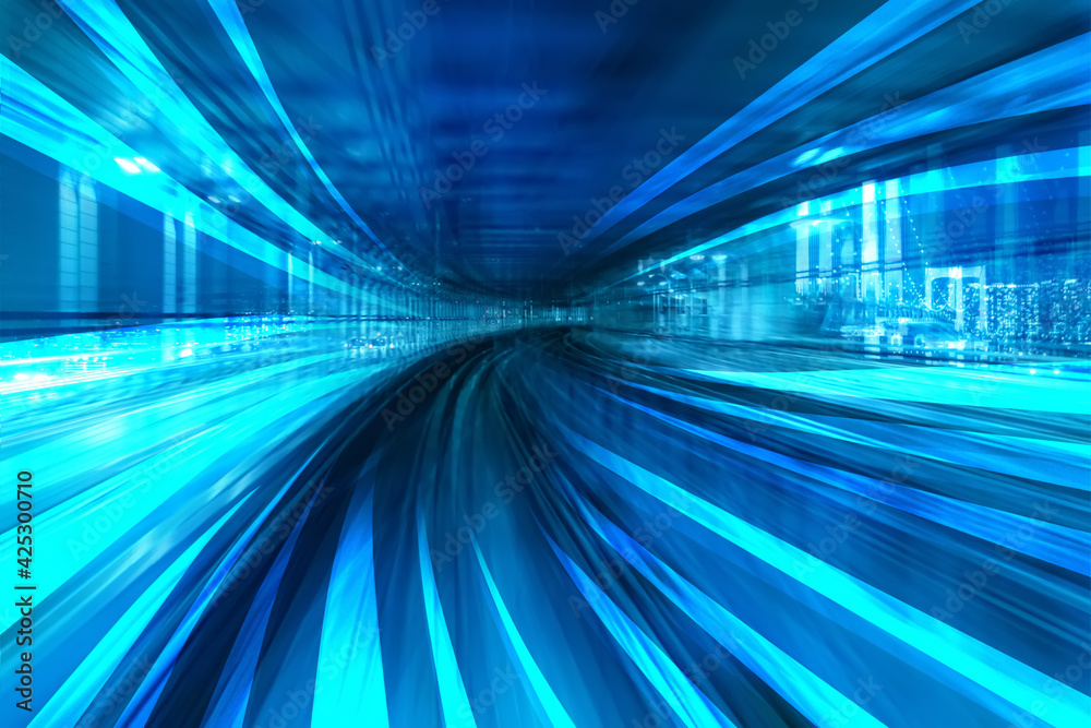 Blue background on theme of high-speed traffic. Urban background. Light ...