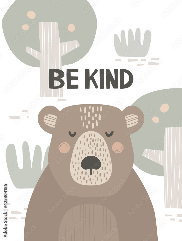 Vector illustration in Scandinavian style. Be kind handwritten ...