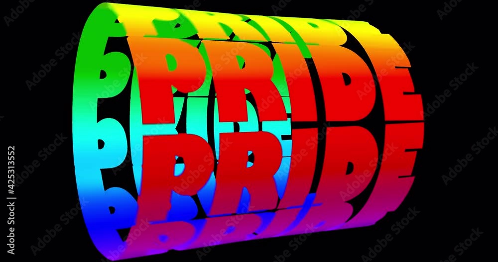 Overlay with the inscription Pride in the colors of the rainbow flag of ...
