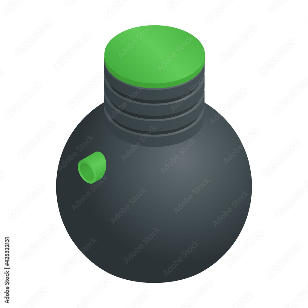 Vector illustration plastic septic tank isolated on white background ...