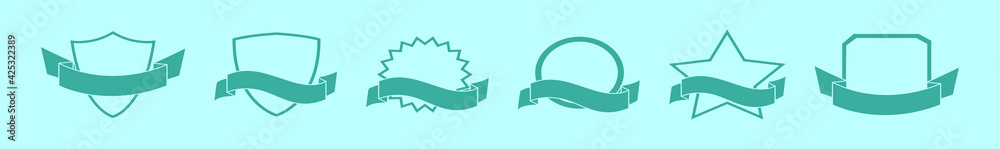 set of badges cartoon icon design template with various models. vector ...