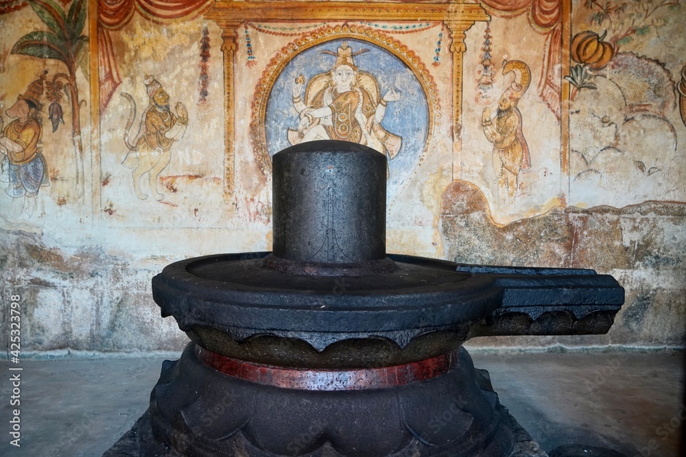 Lord shiva linga statue with unique Thanjavur paintings in historical ...