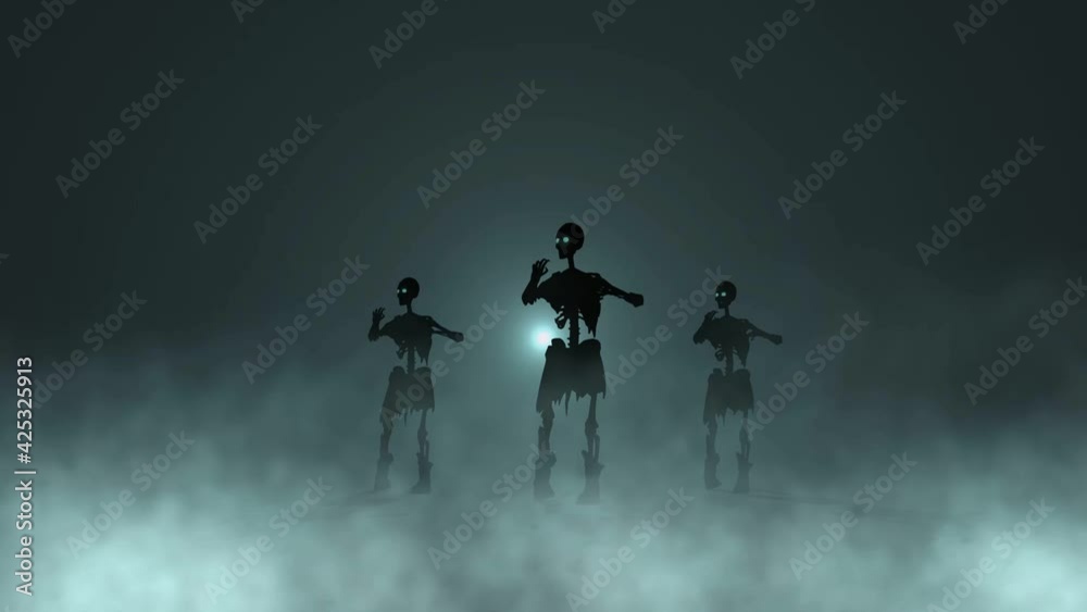 Animation of a skeletons dancing in a party at a graveyard. Funny ...