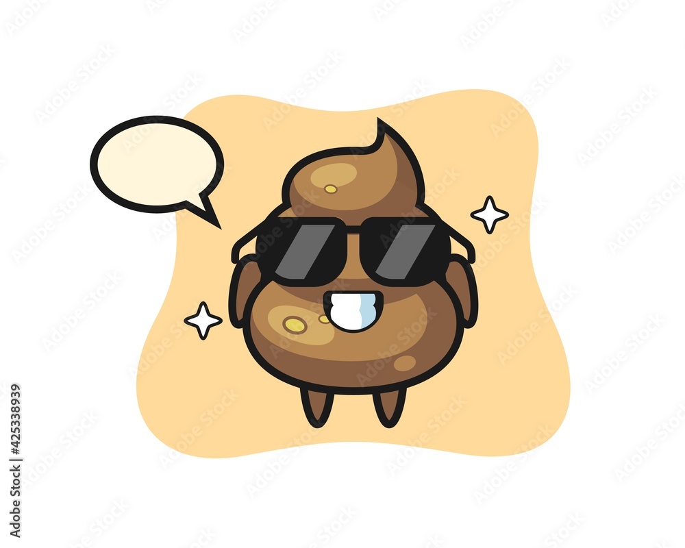 Cartoon mascot of poop with cool gesture Stock Vector | Adobe Stock