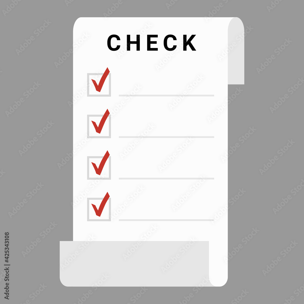 Cartoon isolated object paper document checklist Stock Vector | Adobe Stock