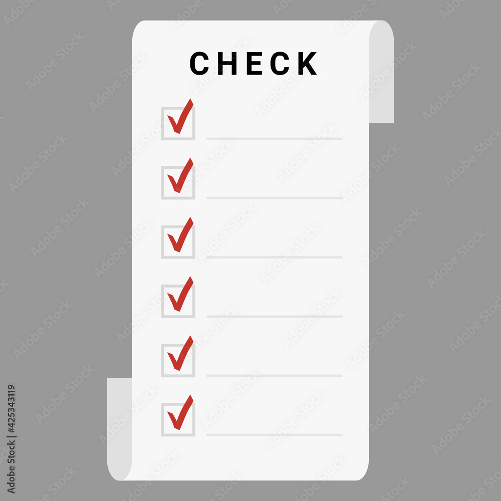 Cartoon isolated object paper document checklist Stock Vector | Adobe Stock