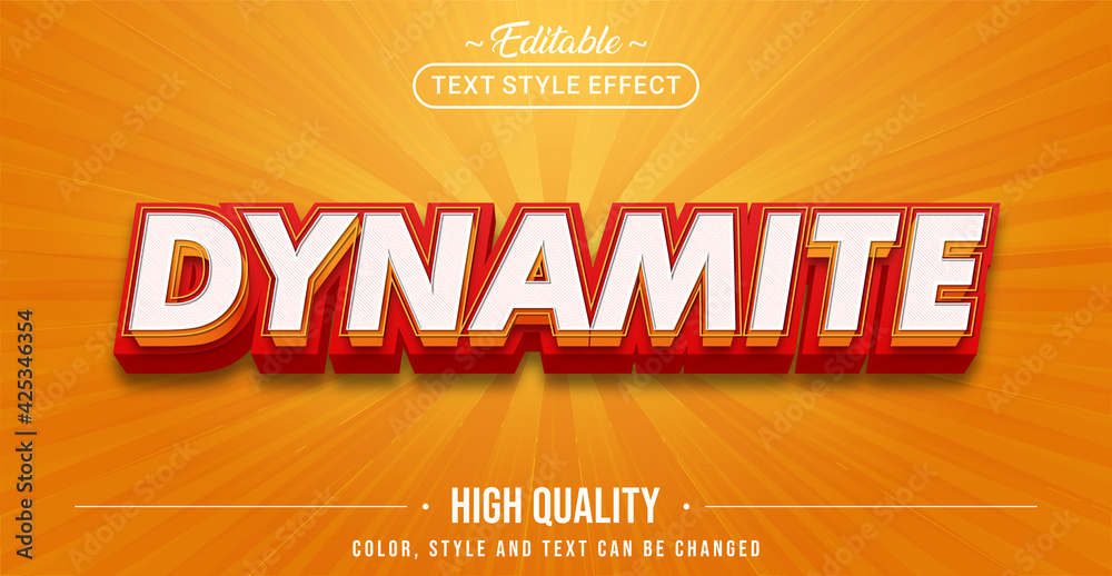 Editable text style effect - Dynamite text style theme. Stock Vector ...
