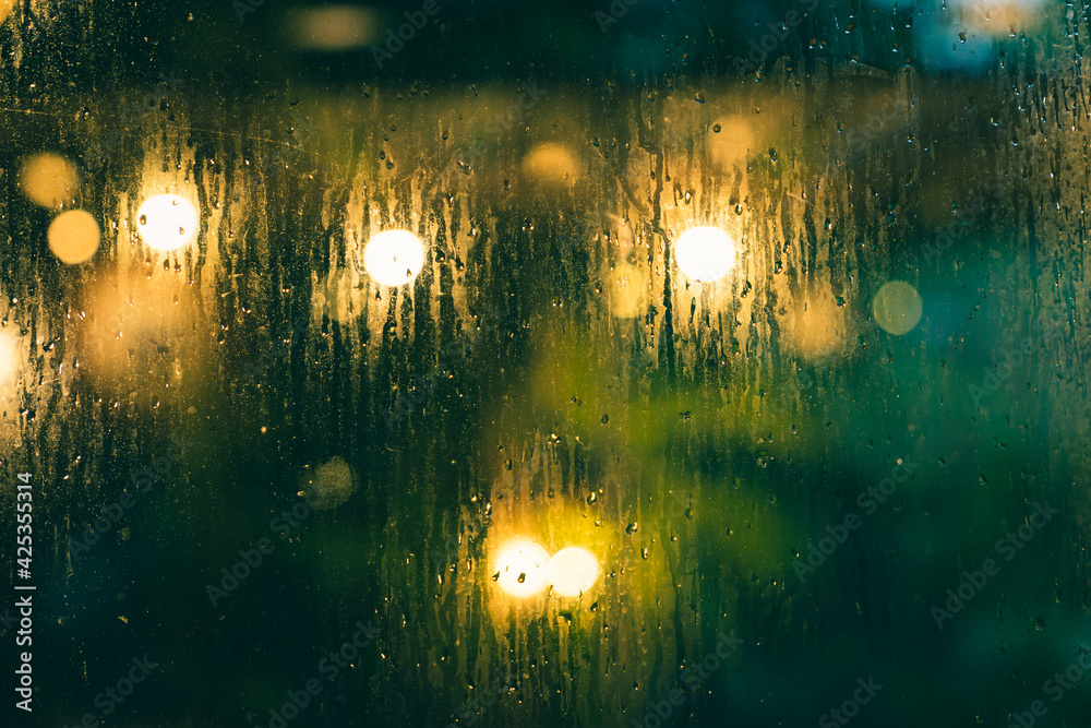 Water drop on window, blur nature background with condensation, high ...