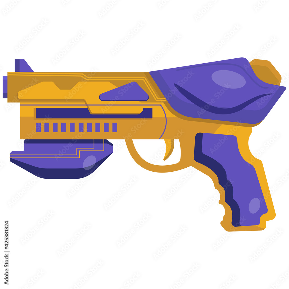 Vector clip art blaster. concept illustration of alien weapons. Energy ...