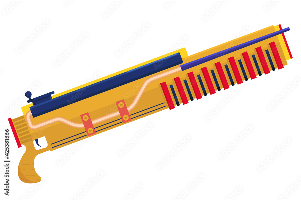 Vector clip art blaster. concept illustration of alien weapons. Energy ...