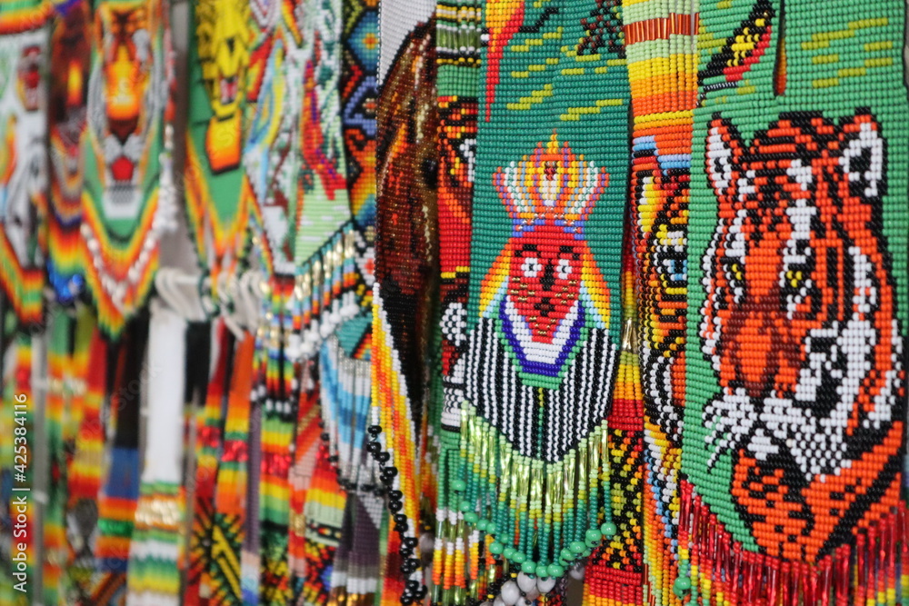 Handmade indigenous jewellery with colorful pearls from the amazonas ...