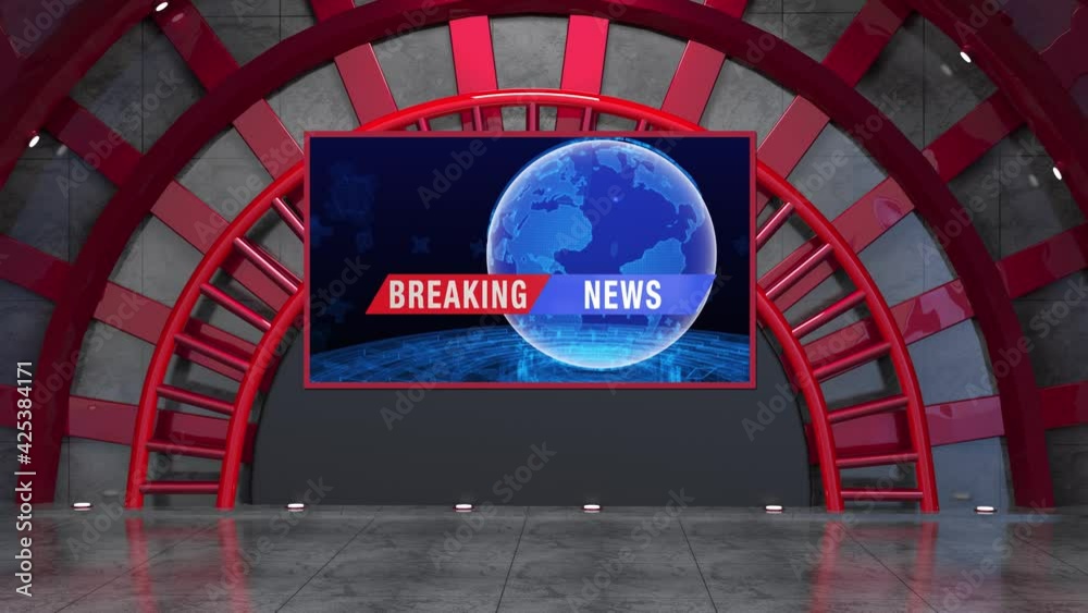 3D Virtual TV Studio News , TV On Wall.3D Virtual News Studio ...