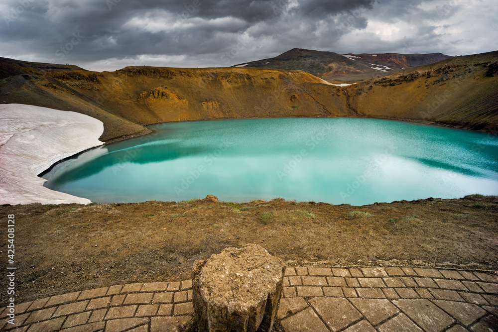 Krafla is a volcanic caldera of about 10 km in diameter with a 90 km ...