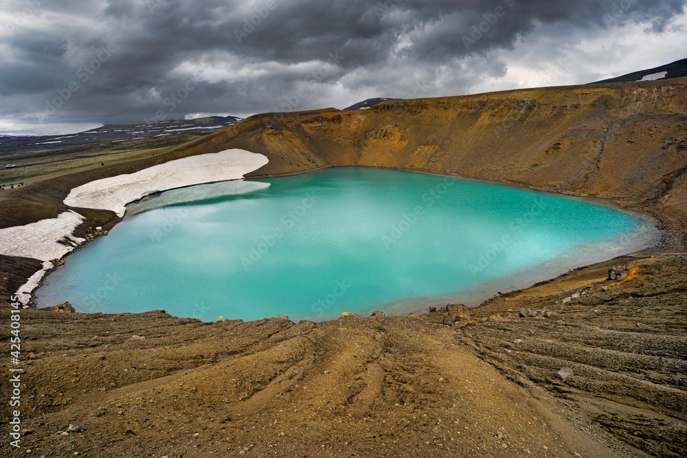 Krafla is a volcanic caldera of about 10 km in diameter with a 90 km ...