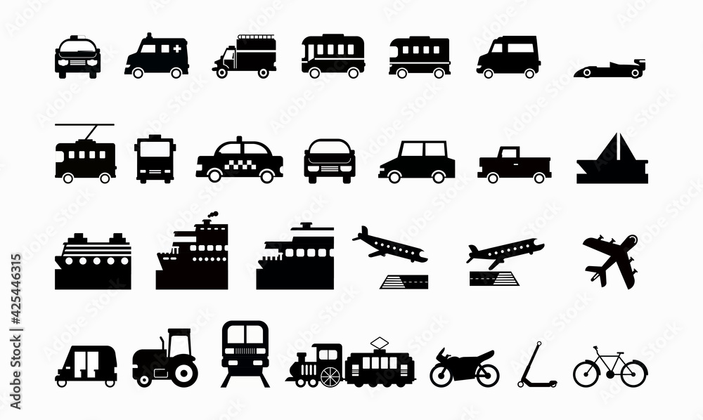 All Transport Vector Icons Set. Transportation, Logistics, Delivery ...