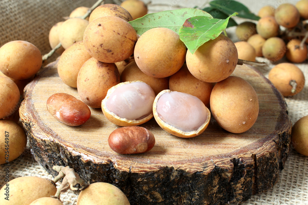 Exotic fruit "Pitomba" traditional from Brazil Stock-Foto | Adobe Stock