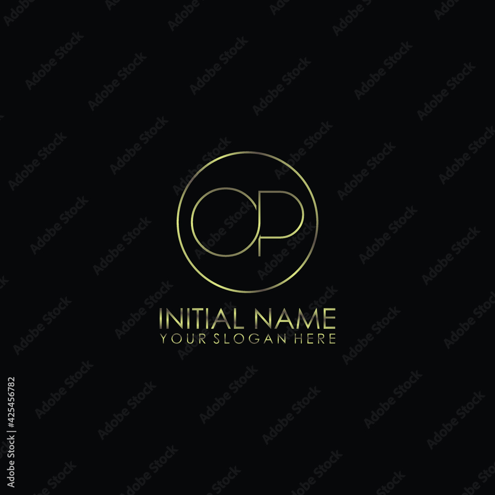 OP Initials handwritten minimalistic logo template vector Stock Vector ...