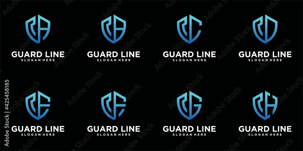 et of shield logo templates Set of master guard logo templates Stock ...