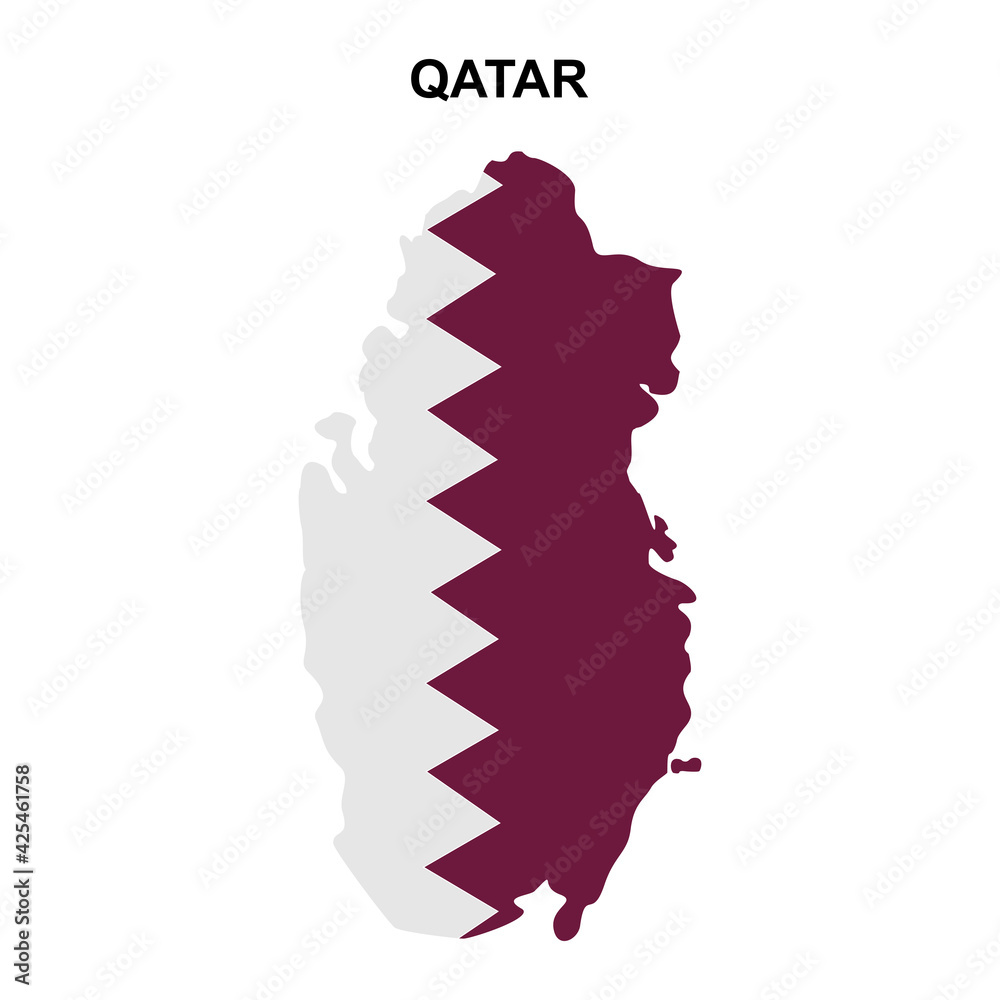maps of Qatar with national flags icon vector sign symbol Stock Vector ...