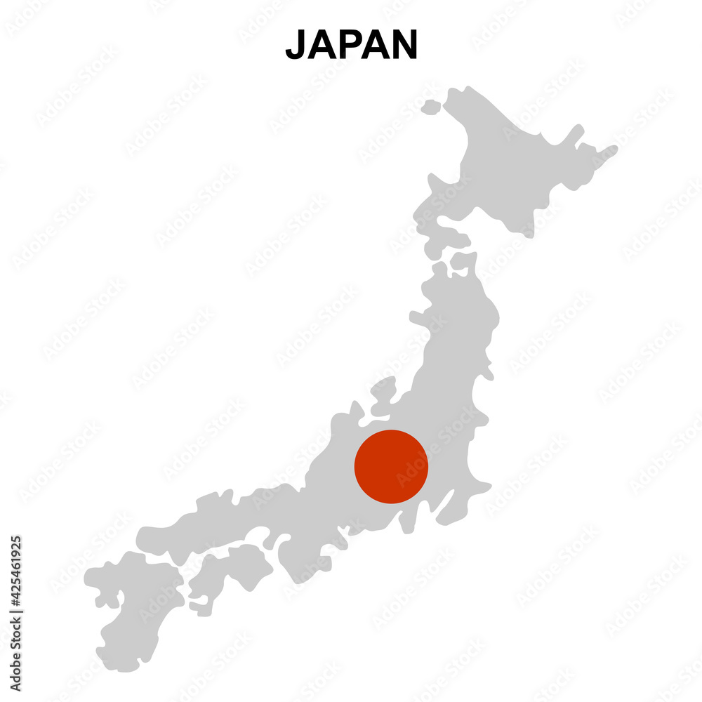 maps of Japan with national flags icon vector sign symbol Stock Vector ...