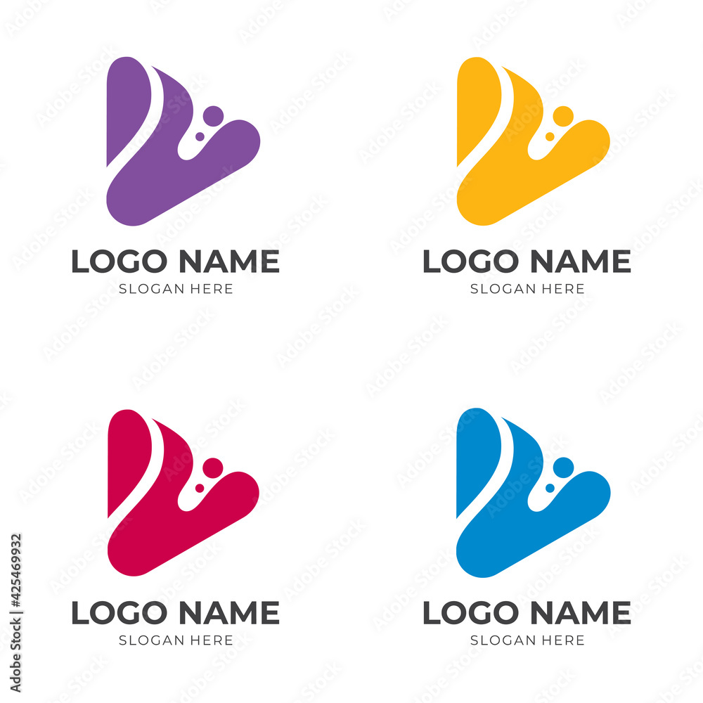 play logo design with flat colorful style Stock Vector | Adobe Stock