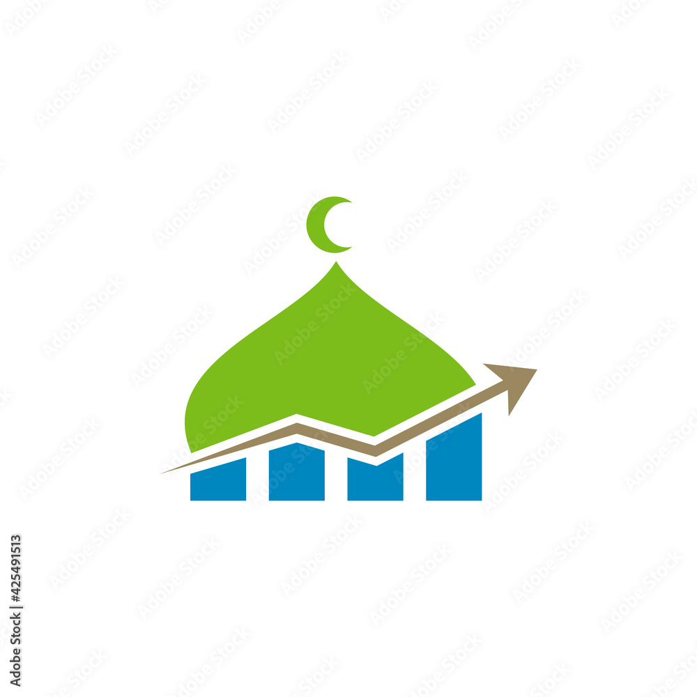 Mosque Statistics logo design vector illustration, Creative Islamic ...