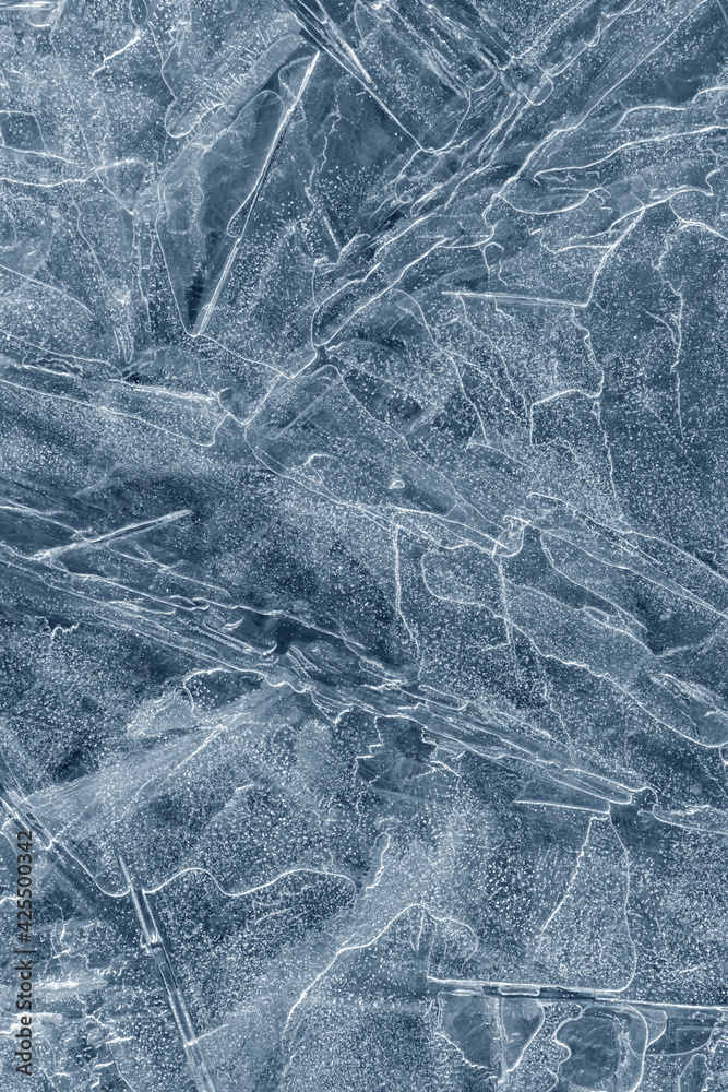 Ice background texture. Frozen water in various geometric abstract ...