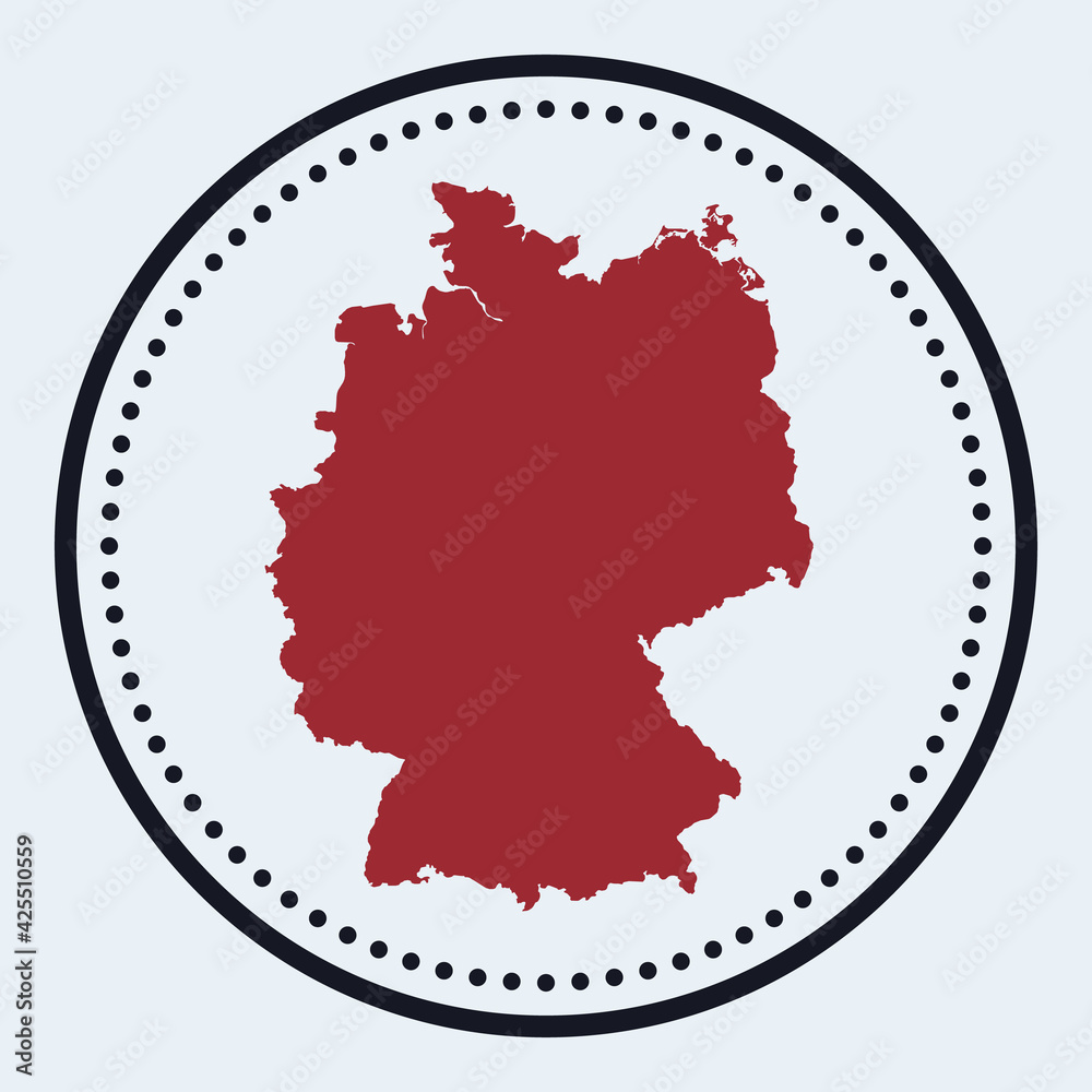Germany round stamp. Round logo with country map and title. Stylish ...